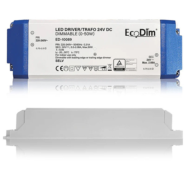 Led driver dimbaar | 0-50W | 24V DC | EcoDim 123led.nl